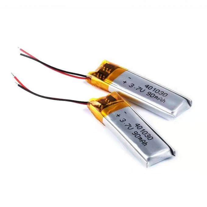 1S1P Lithium Polymer Battery 90mAh 3.7v Rectangular Lithium Ion Battery